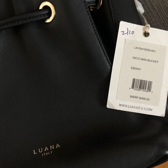 Luana Italy | Bags | Luana Italy Nico Mini Bucket Bag In Black Leather ...
